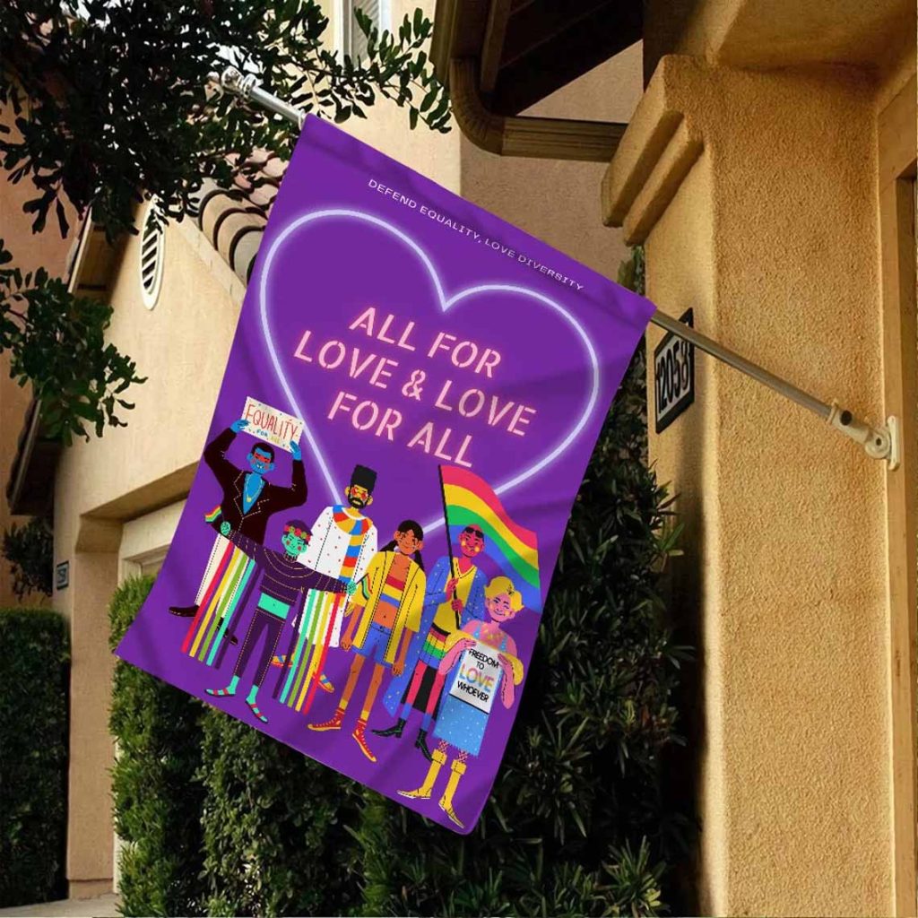 All For Love And Love For All Flag, Happy LGBTQ Pride Month Flag