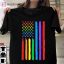 LGBTQ American Flag Pride Rainbow Happy Pride Month T-Shirt