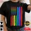 LGBTQ American Flag Pride Rainbow Happy Pride Month T-Shirt