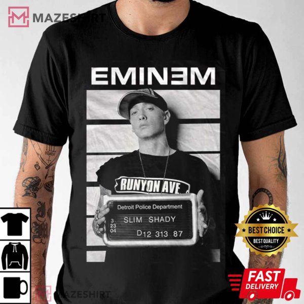 Eminem Arrest Mugshot Slim Shady Rap Rock T-Shirt #2 - Mazeshirt
