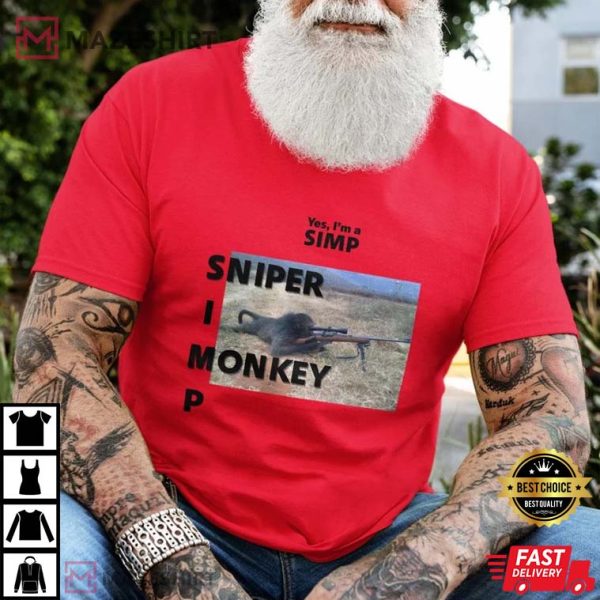 Yes I’m A Simp Sniper Monkey Funny T-Shirt