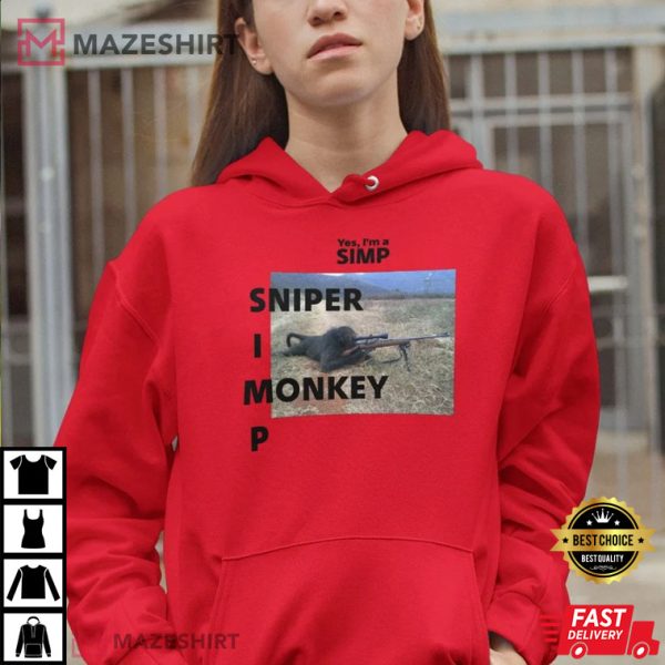 Yes I’m A Simp Sniper Monkey Funny T-Shirt