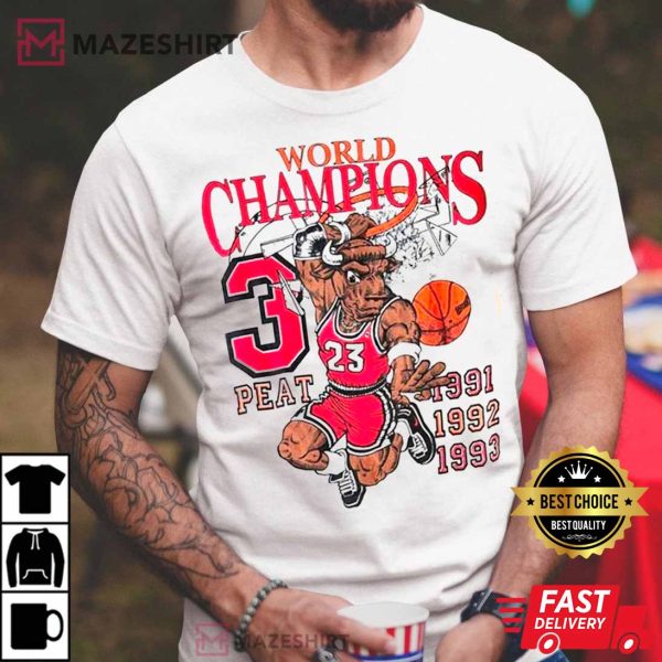 Vintage Chicago Bulls 3 Peat Champions Bootleg 90’s T-Shirt