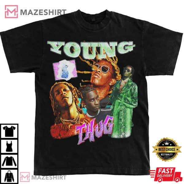 Young Thug Rapper Merch, 90s Hip Hop Songs Albums Y2K Gift For Fan T-Shirt