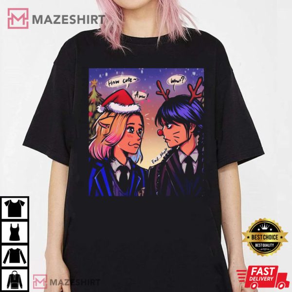 Wednesday Christmas Fanart Enid And Wednesday Best T-Shirt
