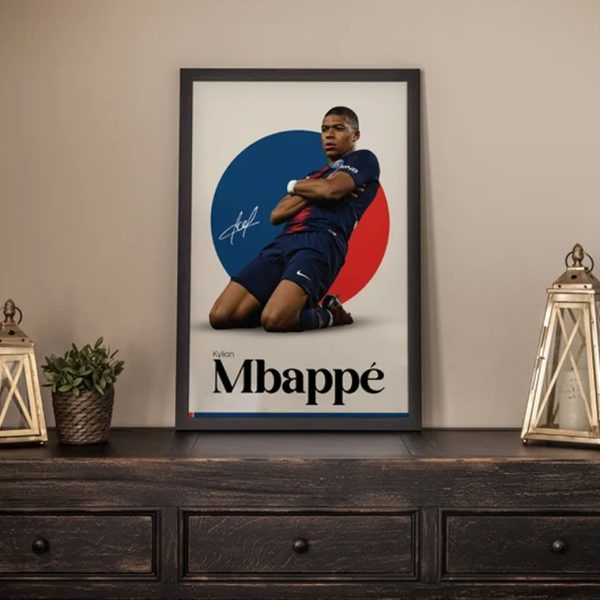 Kylian Mbappé Inspired Poster, PSG, Soccer Best Poster