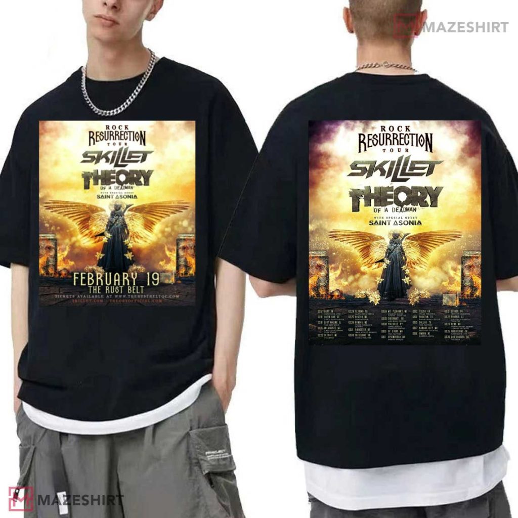 Rock Resurrection Tour Theory Of A Deadman Skillet T-Shirt #2 - Mazeshirt
