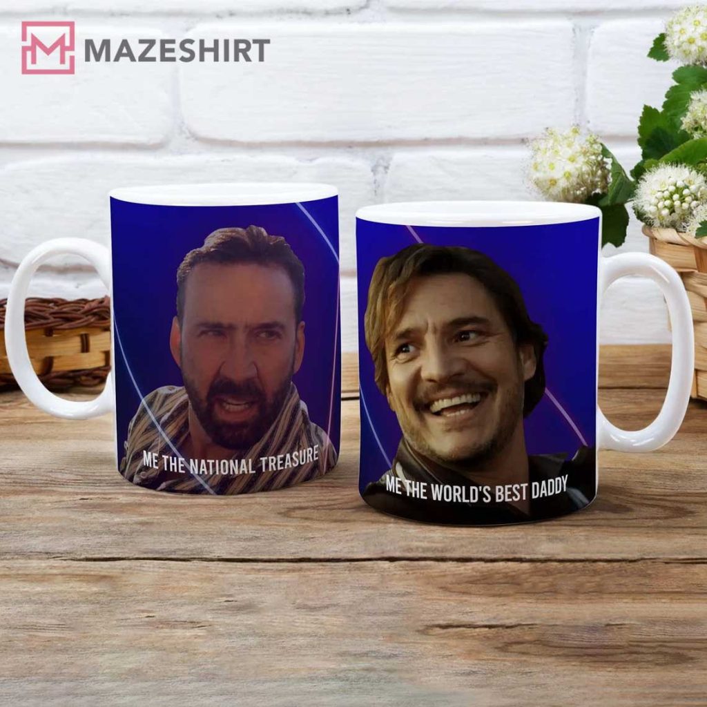 Pedro Pascal Nick Cage Meme Coffee Mug - Mazeshirt
