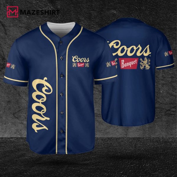 Coors Banquet Beer Lovers Blue Baseball Jersey