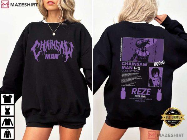 Chainsaw Man Reze Vintage Devil Hunter Girl Anime T-Shirt
