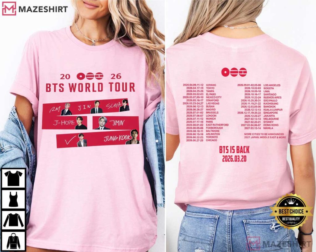 Boy Band BTS World Tour 2026 Merch Kpop T-Shirt